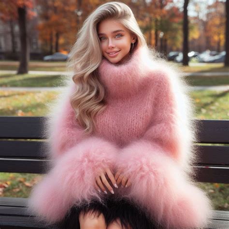 Pin By P But On Fluffy Pink Fuzzy Sweater Outfit Beautiful Sweater Fur Fashion