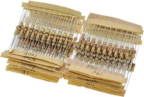 Pcs Values Ohm M Ohm W Resistors Carbon Film Metal Assortment Kit DIY Amazon Ca