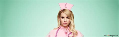 Blonde Nurse Emma Roberts 8k Wallpaper Download