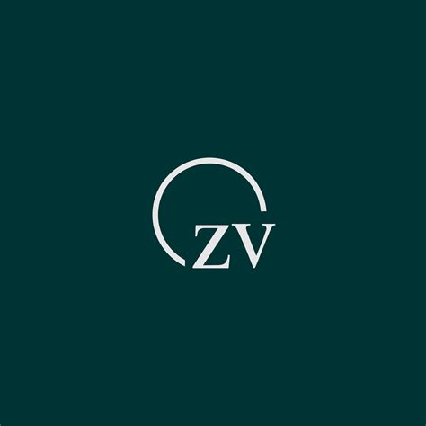 ZV Initial Monogram Logo With Circle Style Design Vector Art At Vecteezy