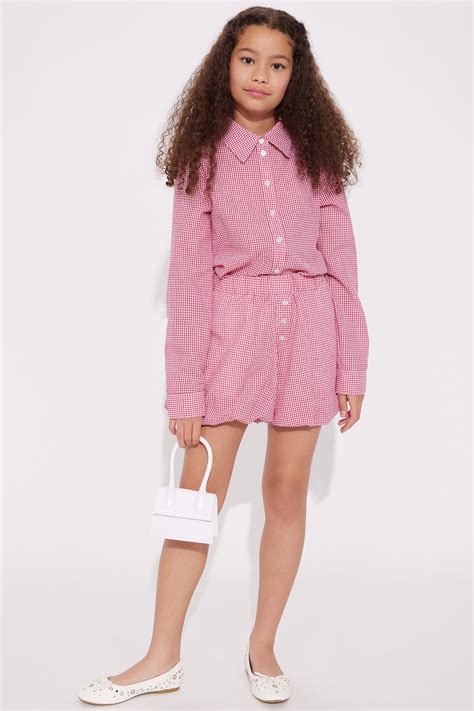 Mini Angeline Bubble Short Set Redcombo Fashion Nova