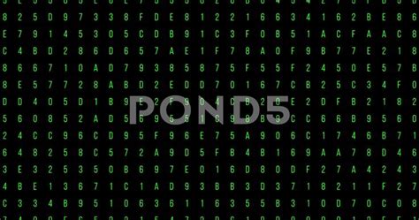 Digital Code Flow Green Screen Numbers And Letters