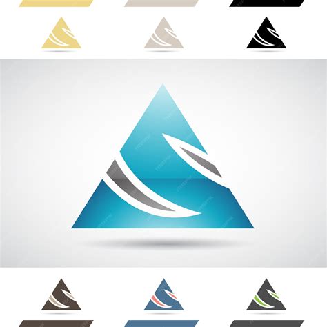 Premium Vector Black And Blue Glossy Abstract Logo Icon Of Triangular