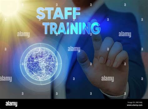 Conceptual Hand Writing Showing Staff Training Concept Meaning Program That Helps Employees