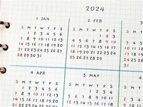 2024년 달력 프린트 하세요 a5 다이어리 속지