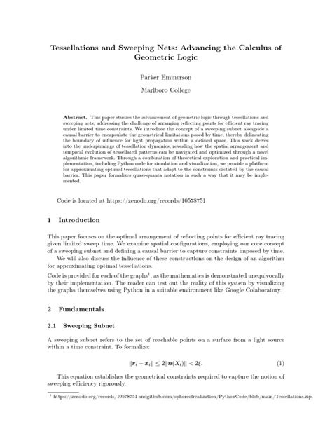 Tessellations And Sweeping Nets Advancing The Calculus Of Geometric