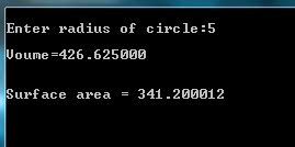 Code Box C Program To Take The Radius Of A Sphere As Input And Print The Volume And Surface