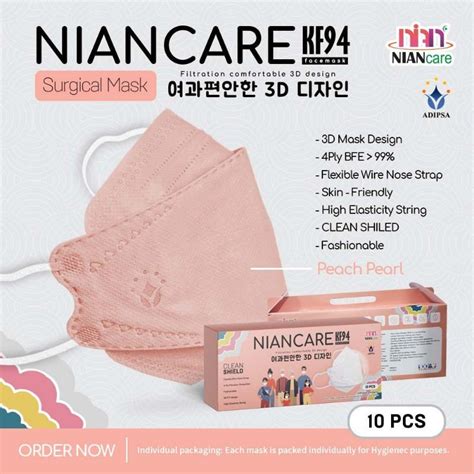 Jual Masker Medis Korea KF Ply Nian Care Surgical Mask Isi Pcs Nude Series Shopee