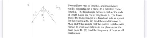 Solved Two Uniform Rods Of Length L And Mass M Are Rigidly