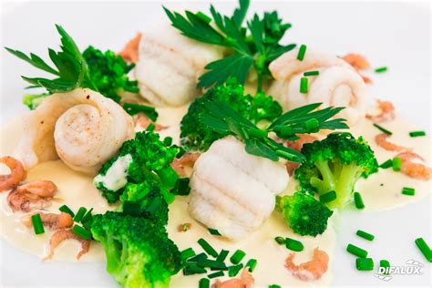 Filets de soles sauce aux crevettes grises brocolis et herbes fraîches Difalux Namur
