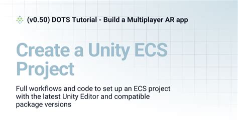 Create A Unity Ecs Project V050 Dots Tutorial Build A
