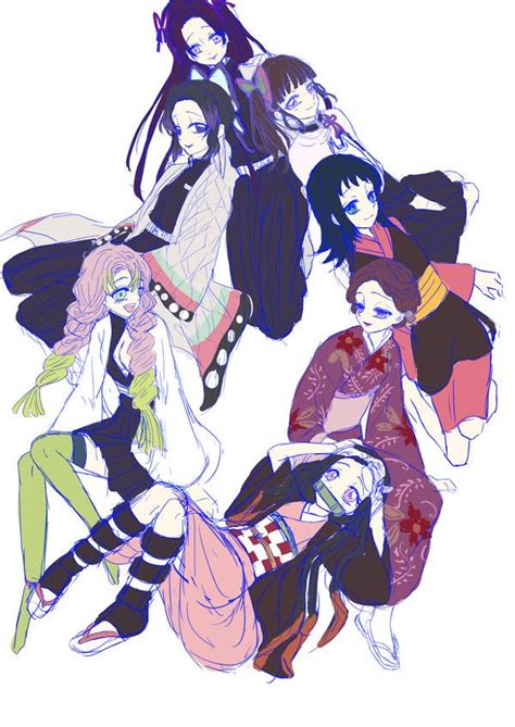 Kny Girls Nezuko Kanao Shinobu Mitsuri Aoi Kanae Fanm