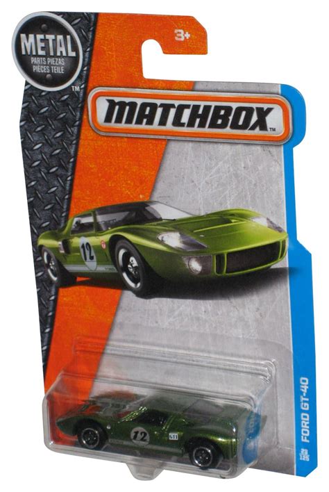Matchbox Ford Gt 40 2016 Mattel Green Die Cast Toy Car 23125