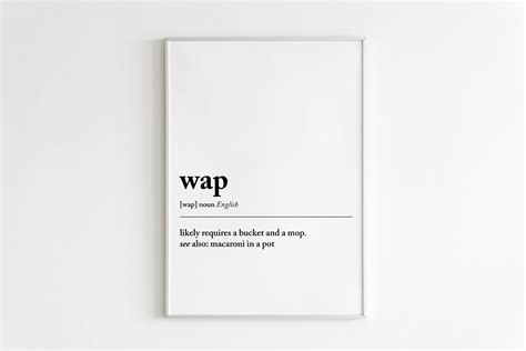 Wap Definition Print Wap Art Print Funny Home Decor Dorm Etsy