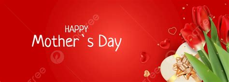 Happy Mother S Day Card With Realistic Tulip Flowers Poster Template