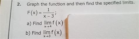 Solved Graph The Function And Then Find The Specified Limits