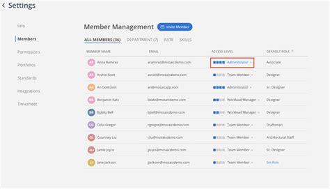 What Can Each Access Level View On Mosaic Mosaic