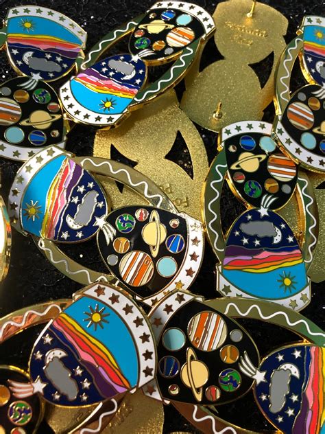 Space Hourglass Hard Enamel Pin Etsy