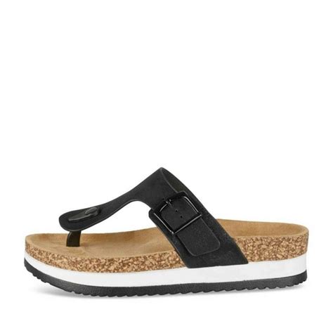 Flip Flops Toe Sandals Black Woman Pattern Plain Slip On Merry Scott