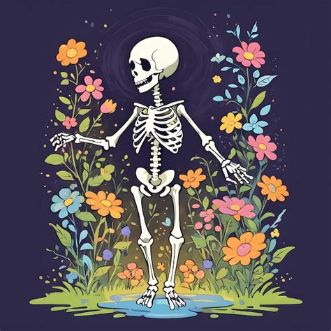 Premium Ai Image Skeleton Tshirt Design