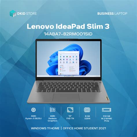Jual Lenovo Ideapad Slim 3 14aba7 82rm001sid Amd Ryzen 5 5625u8gb