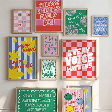 Classroom Decorative Posters Teacher Wall Decor Growth Mindset