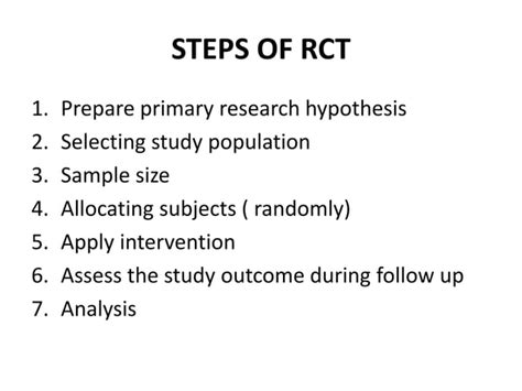 Introduction To Randomized Control Trial Pptx Medical Health