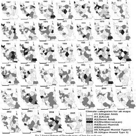 Spatial Pattern Of Drought Maps Of Iran For Each Year Download Scientific Diagram