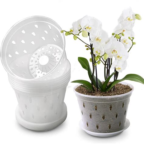 Lanccona Orchideentopf Orchideentöpfe mit Löchern und Untertassen