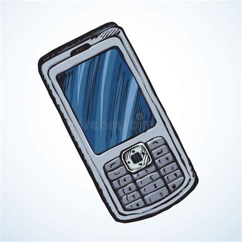 Drukknop Mobiele Telefoon Vector Tekening Vector Illustratie
