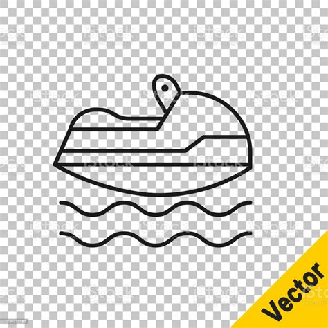 투명 한 배경에 격리 된 검은 선 제트 스키 아이콘입니다 물 스쿠터 익스트림 스포츠 벡터 일러스트레이션 수상 모터사이클에 대한 스톡 벡터 아트 및 기타 이미지 Istock