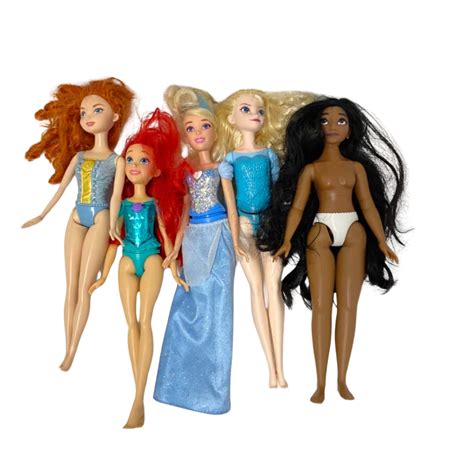 Disney Princess Dolls Lot Of 5 A