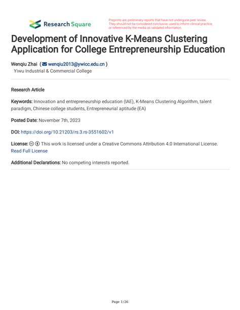 Pdf Development Of Innovative K Means Clustering Application For