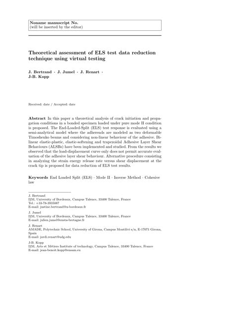 pdf theoretical assessment of els test data reduction technique using