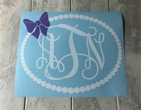Monogram Car Decal Bow Monogram Girl Car Decal Bow Car Decal