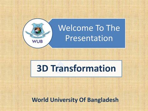 3d transformation in computer graphics pptx 3 d graphics computer