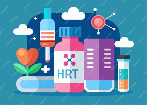 Hrt Or Hormone Replacement Therapy Acronym Vector Illustration With