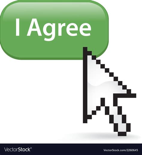 I Agree Button Click Royalty Free Vector Image