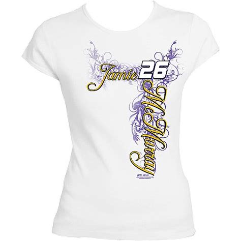 Nascar Banner Flag Checkered Flag Sports Jamie Mcmurray Ladies Short