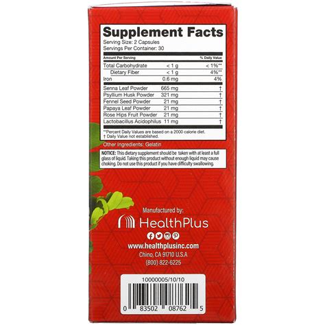 Health Plus Super Colon Cleanse 60capsules Pharmacentre Limited
