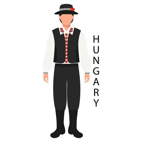 Premium Vector A Man In A Hungarian Folk Costume And Headdress