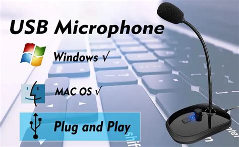 컴퓨터용 Usb 마이크 스핀 버튼 볼륨 조절 및 음소거 버튼이 있는 Pc 마이크 컴퓨터 노트북 데스크탑 및 노트북용