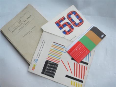 Vintage Ibm Manual And Advertising For Punch Card Machine Mid Century Office