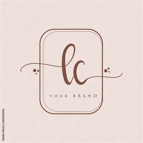 Lc Initial Handwriting Logo Hand Lettering Initials Logo Branding
