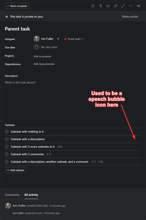 Add An Icon To Indicate If A Subtask Has A Description Subtasks List