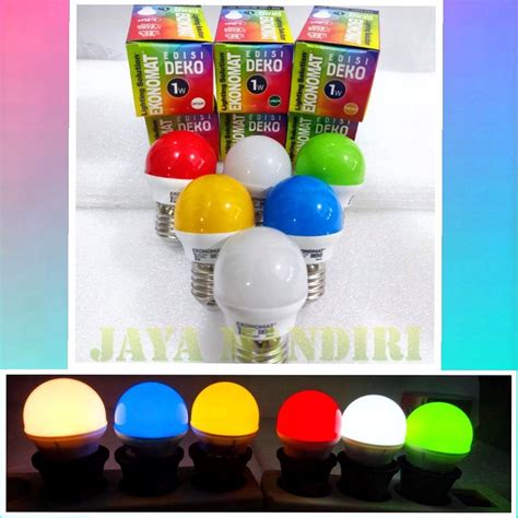 Jual Led Ekonomat W Watt Putih Merah Kuning Biru Hijau Warm White W Led Watt Lampu Tidur