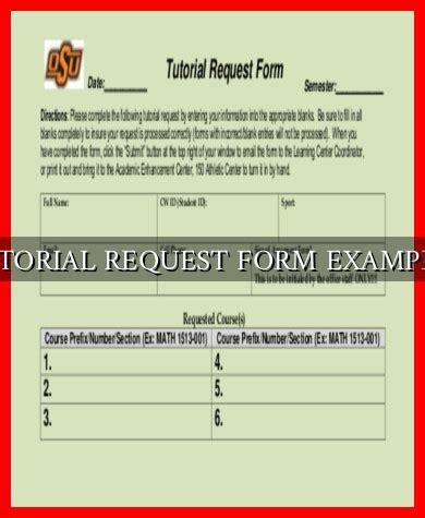 TUTORIAL REQUEST FORM EXAMPLES Wadaef