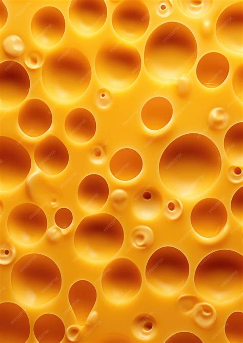 Premium Ai Image Texture Of Gold Luxury Cheese With Holes In Cheese