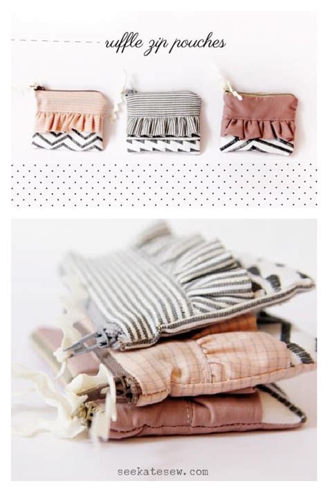 Ruffled Zip Pouch Free Sewing Pattern