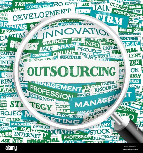 Outsourcing Word Cloud Concept Illustration Wordcloud Collage Stock